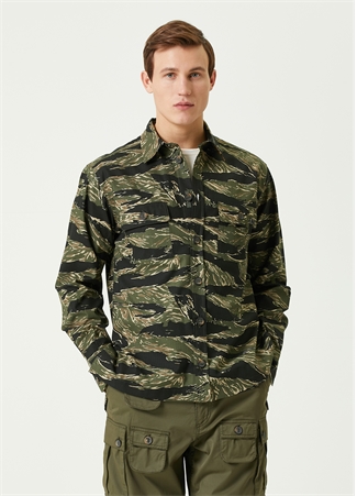 Dolce&Gabbana Erkek Haki Kamuflaj Desenli Dış Gömlek 44 IT