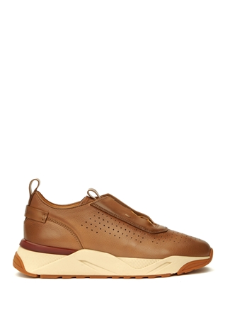 Santoni Kadın Taba Logolu Deri Sneaker Kahverengi 35.5 EU Santoni Kadın Taba Logolu Deri Sneaker Kahverengi 35.5 EU