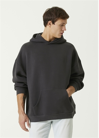 American Vintage Erkek Antrasit Kapüşonlu Sweatshirt Gri S/M EU American Vintage Erkek Antrasit Kapüşonlu Sweatshirt Gri S/M EU