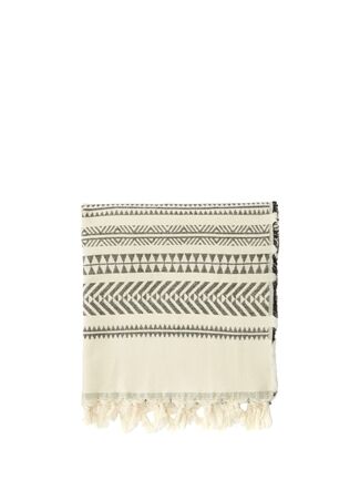 Devotion Siyah Etnik Desenli Havlu