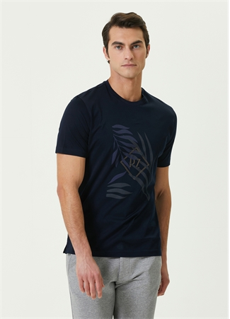 Pal Zileri Erkek Lacivert Figür Baskılı Logolu T-shirt L Eu Pal Zileri Erkek Lacivert Figür Baskılı Logolu T-shirt L Eu