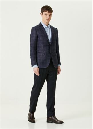 Zegna Erkek Lacivert Yün Pantolon 50 It