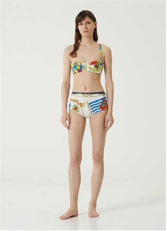 Etro Kadın Beyaz Desenli Bikini Takımı 40 It