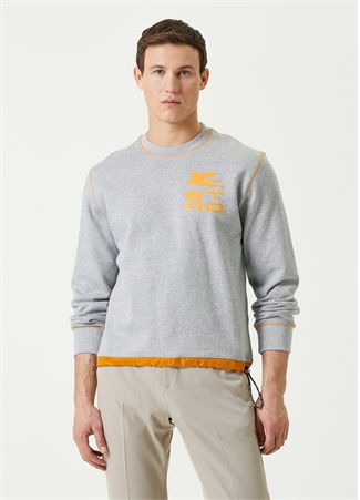 Etro Erkek Gri Logolu Büzgü Detaylı Sweatshirt L EU Etro Erkek Gri Logolu Büzgü Detaylı Sweatshirt L EU