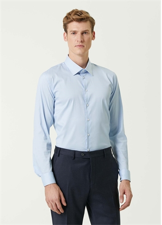 Beymen Collection Erkek Slim Fit Mavi Modern Yaka Gömlek 42 IT Beymen Collection Erkek Slim Fit Mavi Modern Yaka Gömlek 42 IT