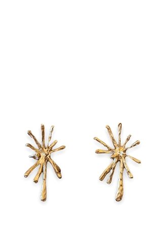 Linya Jewellery Kadın Dera Akışlı Gümüş Rengi Büyük Küpe Altın EU