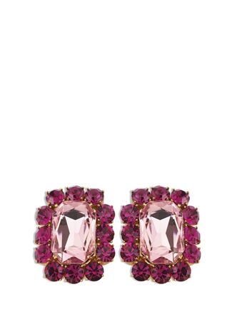 Ninon Kadın Taşlı Kare Formlu Altın Rengi Kaplama Küpe EU