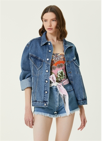 Forte Dei Marmi Couture Kadın Super Mama İşlemeli Jean Ceket Mavi S Eu Forte Dei Marmi Couture Kadın Super Mama İşlemeli Jean Ceket Mavi S Eu