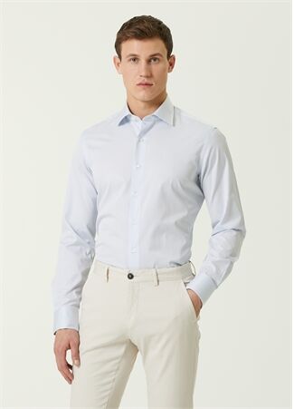 Alessandro Gherardi Erkek Mavi Çizgi Desenli Gömlek 40 IT