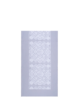 Golden Table Home İznik Gri Etnik Desenli Keten Runner Yeşil