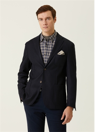 Corneliani Erkek Lacivert Yün Ceket 48 IT Corneliani Erkek Lacivert Yün Ceket 48 IT