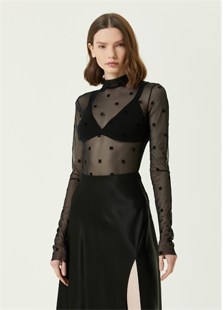 Givenchy Kadın 4G Siyah Dik Yaka Body S EU Givenchy Kadın 4G Siyah Dik Yaka Body S EU