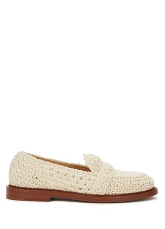 Chloe Kadın Beyaz Dokulu Deri Loafer 36 EU Chloe Kadın Beyaz Dokulu Deri Loafer 36 EU