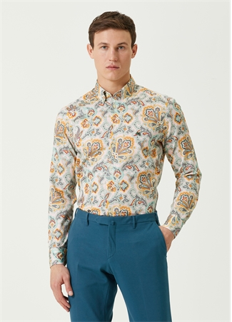 Etro Erkek Pembe Etnik Desenli Gömlek 42 IT