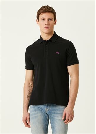 Etro Erkek Siyah Polo Yaka T-shirt S EU