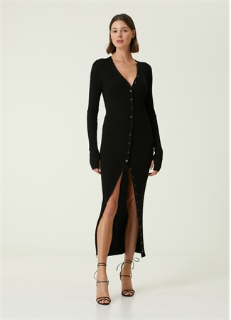 Petar Petrov Kadın Siyah V Yaka Maksi İpek Triko Elbise 40 FR Petar Petrov Kadın Siyah V Yaka Maksi İpek Triko Elbise 40 FR