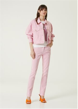 Versace Kadın Straight Fit Pembe Jean Pantolon 25 US