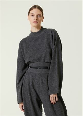The Row Kadın Gri Dik Yaka Kaşmir Kazak S EU