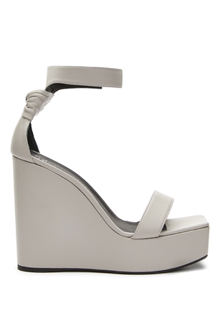 Giuseppe Zanotti Kadın Meissa Knot Gri Topuklu Deri Sandalet 35.5 Eu