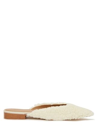 Flattered Kadın Krem Yün Terlik Bej 36 EU