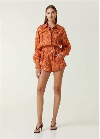 Alexis Kadın Monacco Desenli Mini Keten Tulum M EU Alexis Kadın Monacco Desenli Mini Keten Tulum M EU