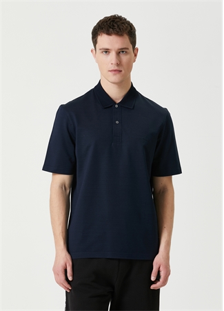 Salvatore Ferragamo Erkek Lacivert Polo Yaka Logolu T-shirt S EU Salvatore Ferragamo Erkek Lacivert Polo Yaka Logolu T-shirt S EU