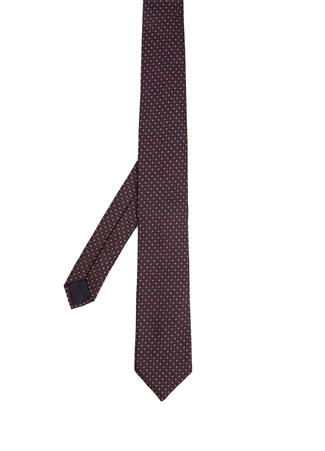 Corneliani Erkek Colorblocked Desenli İpek Kravat EU Corneliani Erkek Colorblocked Desenli İpek Kravat EU