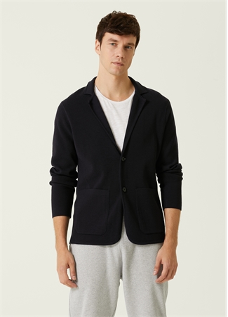 Paul Smith Erkek Lacivert Kelebek Yaka Yün Triko Ceket L EU