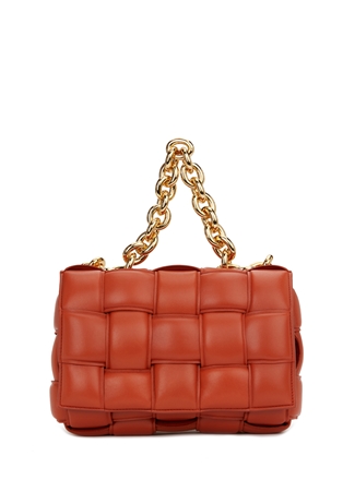 Bottega Veneta Kadın Chain Cassette Kiremit Deri Omuz Çantası Kırmızı EU Bottega Veneta Kadın Chain Cassette Kiremit Deri Omuz Çantası Kırmızı EU