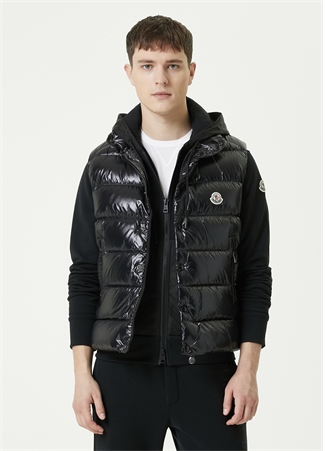 Moncler Erkek Siyah Logo Detaylı Puff Yelek 2 US Moncler Erkek Siyah Logo Detaylı Puff Yelek 2 US