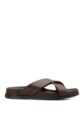 Beymen Collection Erkek Kahverengi Çapraz Bantlı Deri Terlik 40 Beymen Collection Erkek Kahverengi Çapraz Bantlı Deri Terlik 40