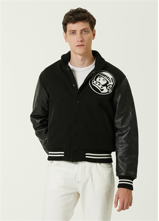 Billionaire Boys Club Erkek Siyah Yakası Garnili Nakışlı Bomber Mont M EU