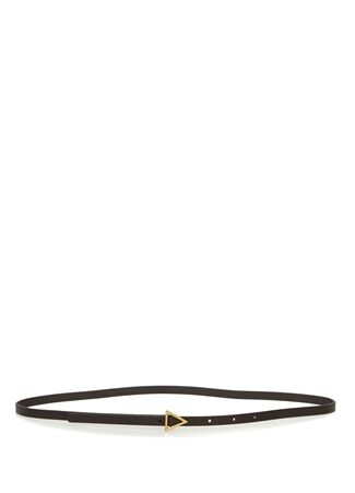 Bottega Veneta Kadın Kahverengi Üçgen Tokalı Deri Kemer 85 EU