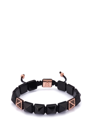 AW by Atolyewolf Erkek Piramit Shamballa Siyah Gümüş Rengi Bileklik Pembe EU AW by Atolyewolf Erkek Piramit Shamballa Siyah Gümüş Rengi Bileklik Pembe EU