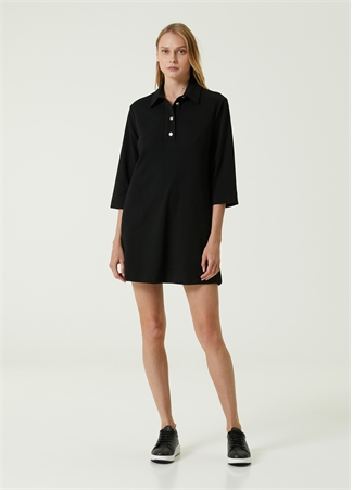 Beymen Collection Kadın Siyah Polo Yaka Mini Jersey Elbise S Beymen Collection Kadın Siyah Polo Yaka Mini Jersey Elbise S