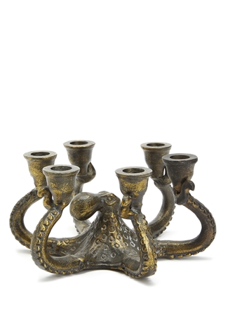 OBJET DE CURIOSITE Octopus Ahtapot Formlu Metal Şamdan Kahverengi OBJET DE CURIOSITE Octopus Ahtapot Formlu Metal Şamdan Kahverengi