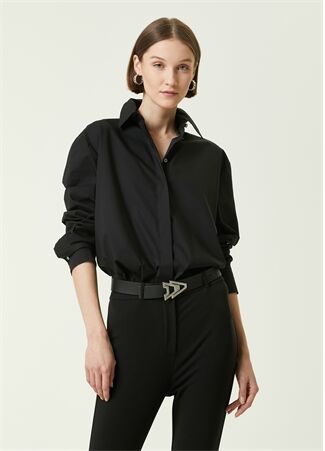 Academia Kadın Siyah Bol Kesim Gömlek 42