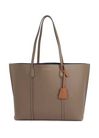 Tory Burch Kadın Vizon Logolu Deri Alışveriş Çantası Kahverengi EU Tory Burch Kadın Vizon Logolu Deri Alışveriş Çantası Kahverengi EU