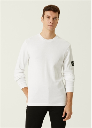 CK Jeans Erkek Beyaz Logolu Bisiklet Yaka T-shirt L EU CK Jeans Erkek Beyaz Logolu Bisiklet Yaka T-shirt L EU