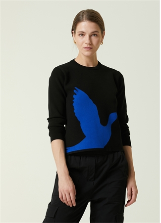 Beymen Club Kadın Siyah Bisiklet Yaka Logolu Kazak XS Beymen Club Kadın Siyah Bisiklet Yaka Logolu Kazak XS