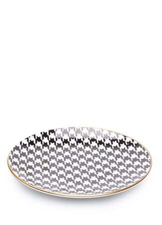 Beymen Hediye Siyah Beyaz Desenli 4lü Porselen Tabak Seti