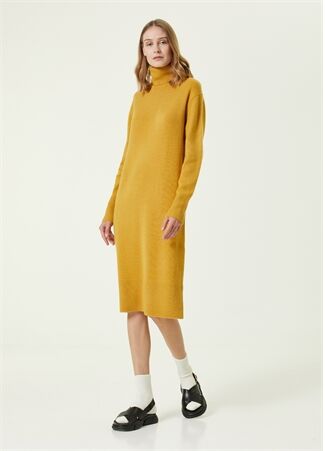 Joseph Kadın Hardal Balıkçı Yaka Midi Kaşmir Elbise Sarı S EU Joseph Kadın Hardal Balıkçı Yaka Midi Kaşmir Elbise Sarı S EU