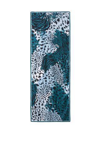 Beymen Kadın Yeşil Logo Desenli Twill İpek Şal Mavi EU Beymen Kadın Yeşil Logo Desenli Twill İpek Şal Mavi EU