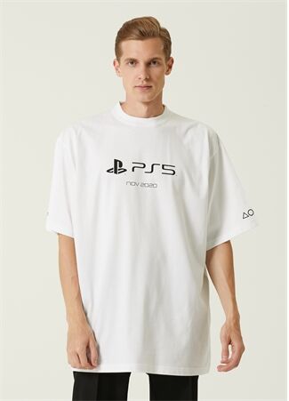 Balenciaga Erkek PlayStation Beyaz Logolu T-shirt XS EU Balenciaga Erkek PlayStation Beyaz Logolu T-shirt XS EU