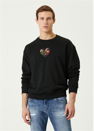 Dolce&Gabbana Erkek Siyah Bisiklet Yaka Patch Detaylı Kazak 44 IT Dolce&Gabbana Erkek Siyah Bisiklet Yaka Patch Detaylı Kazak 44 IT