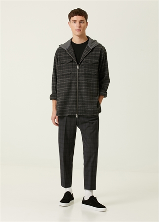 Allsaints Erkek Slim Fit Bout Antrasit Kareli Yün Pantolon Gri 28 UK Allsaints Erkek Slim Fit Bout Antrasit Kareli Yün Pantolon Gri 28 UK
