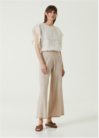 Maksu Kadın Serrano Krem Triko Pantolon Bej L EU