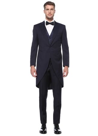 Pal Zileri Erkek Lacivert Kelebek Yaka Yün Ceket Mavi 48 IT