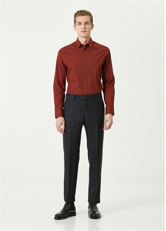 Pal Zileri Erkek Antrasit Ekose Desenli Yün Pantolon Gri 48 IT Pal Zileri Erkek Antrasit Ekose Desenli Yün Pantolon Gri 48 IT