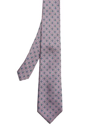 Canali Erkek Lila Geometrik Desenli İpek Kravat EU